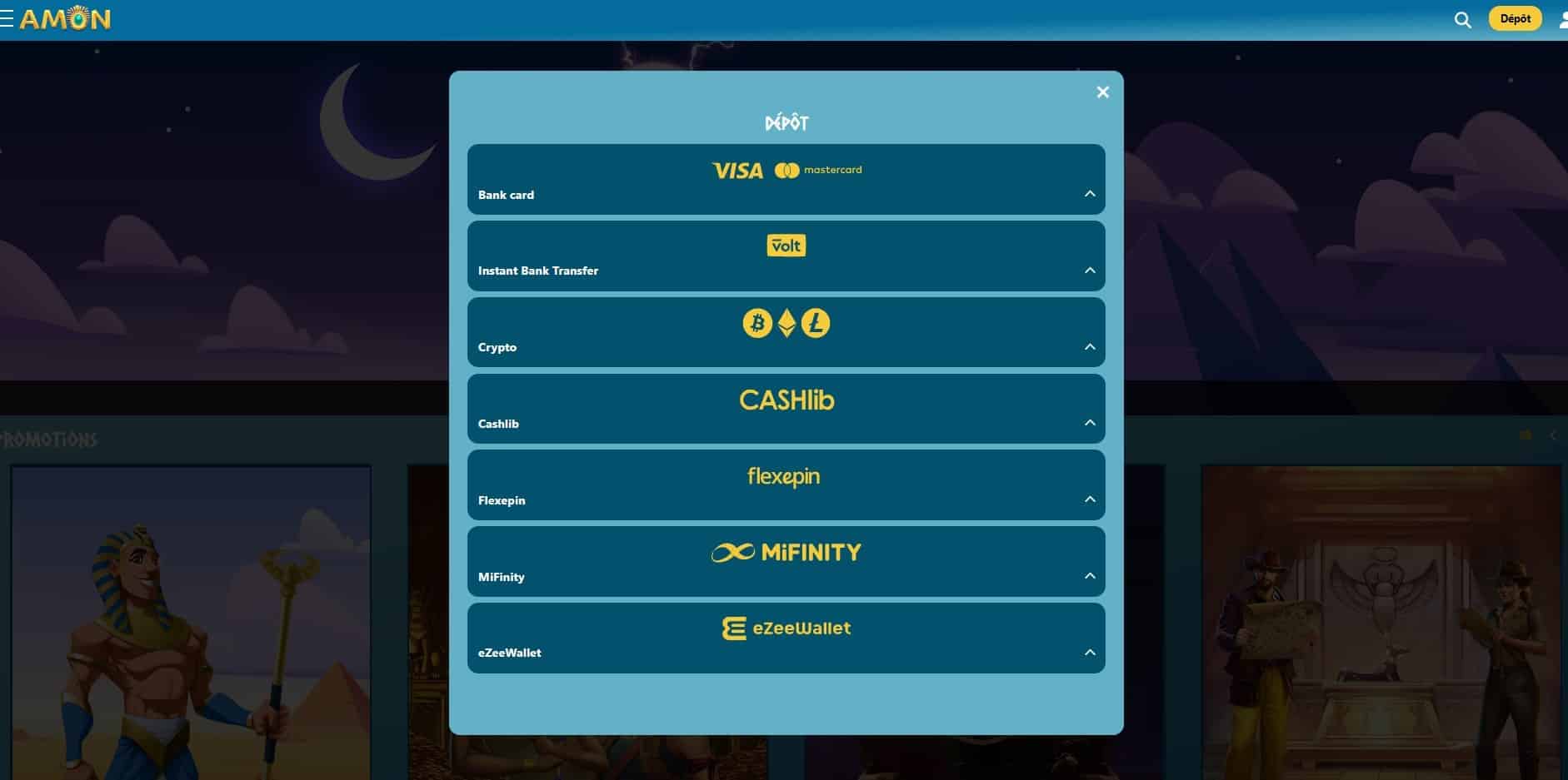 Guide des dépôts et retraits sur Amon Casino - Casino Gratuit Sans ...